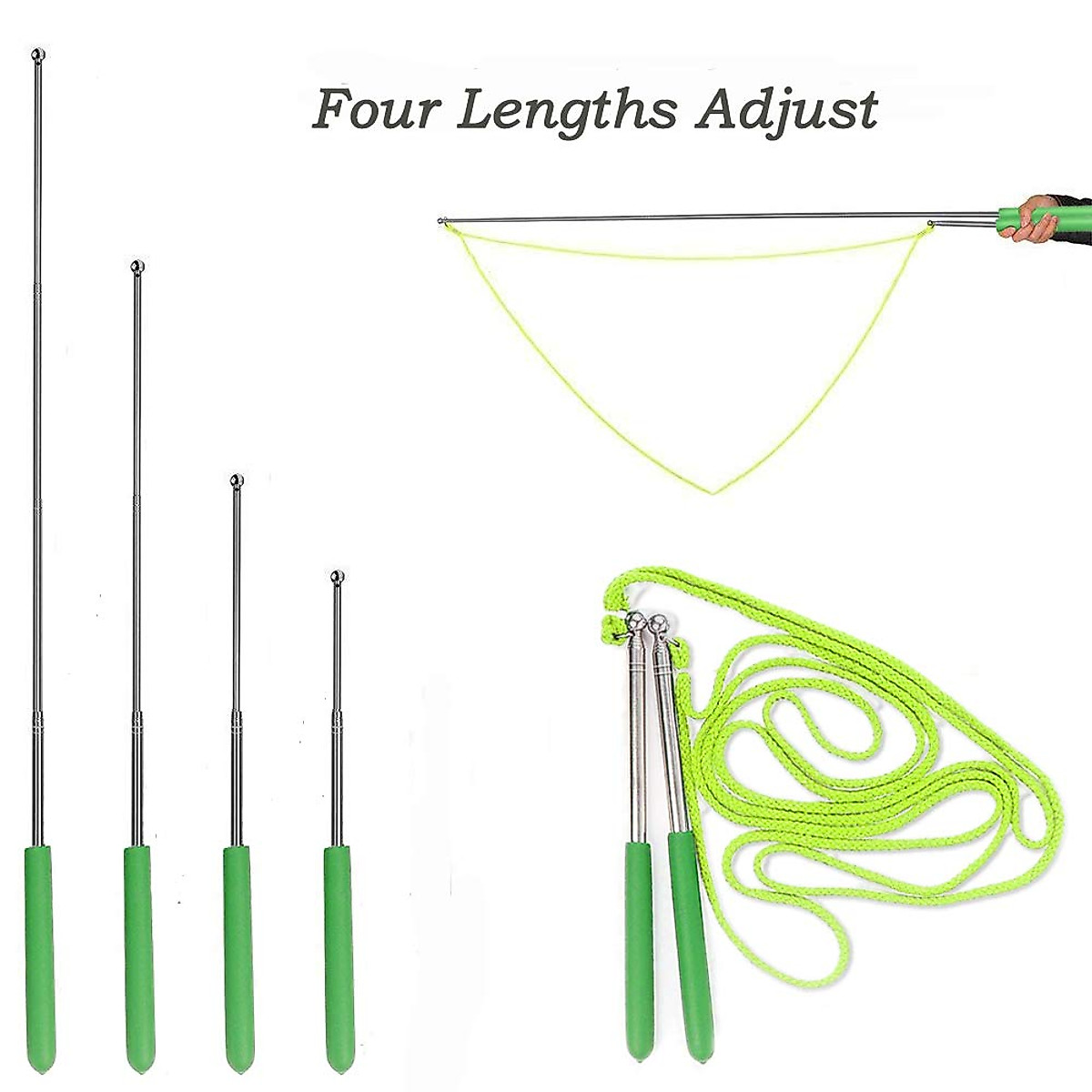 E-KNOW Bubble Wand, 4 Pack Giant Bubble Wand Outdoor Toy for Kids, Recyclable Stainless Steel, Telescopic Design Bubble Party Favors,Works Best with Bubbleventi Bubble Mix