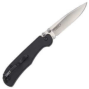 CRKT Offbeat II EDC Folding Pocket Knife: Everyday Carry, Satin Blade, Crawford Lockback Safety, Nylon Handle, Reversible Pocket Clip 7760