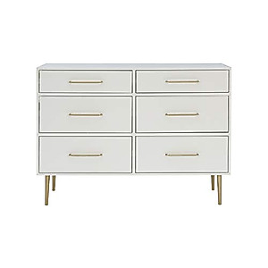 Linon Lennon White Six Drawer Dresser