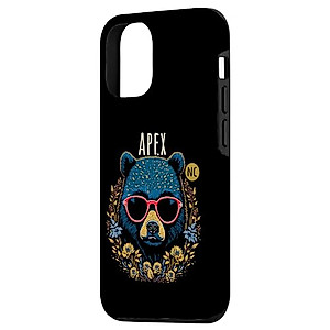 iPhone 13 Pro Apex NC Fun Bear Wearing Glasses Flowers Design Case