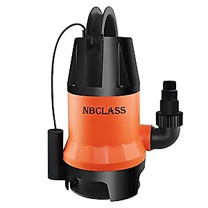 NBCLASS Electric Submersible Sump Pump 1HP 3300GHP for Swimming Pool&Cover Cellar Pond Flood Drain/Automatic on-off With Water Level Sensor and 25ft Cable
