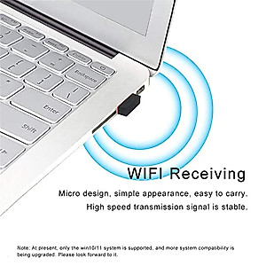 USB WiFi 6 Adapter, 286Mbs WiFi Dongle USB Wireless Network Adapter 2.4GHz 802.11 B G N Ax for Win10/11 Desktop PC Laptop