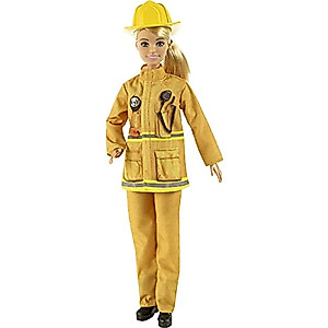 Barbie Careers Doll & Playset, Firefighter Playset with Blonde Fashion Doll, 1 Puppy Figure, Furniture & Accessories (Amazon Exclusive)