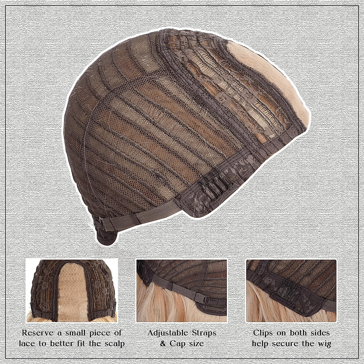 Aida ble Mixed Blonde Long Wave Wig for Women -26inch Middle Part Long Curly Wig Heat Resistant Synthetic Hair Looking Natural, Fiber Wig for Daily Party Use