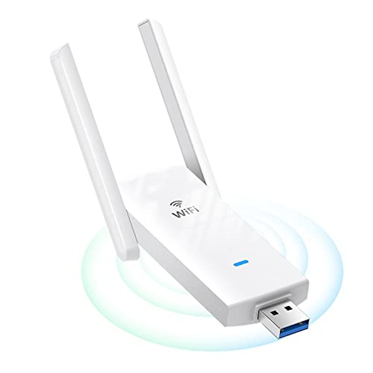 USB WiFi Adapter 1300Mbps USB 3.0 WiFi Dongle Dual Band WiFi Wireless Network Adapter for Desktop Laptop PC, Supports Windows 11/10/8.1/8/7, Mac OS 10.9-10.15, Dual 5dBi High Gain Antennas