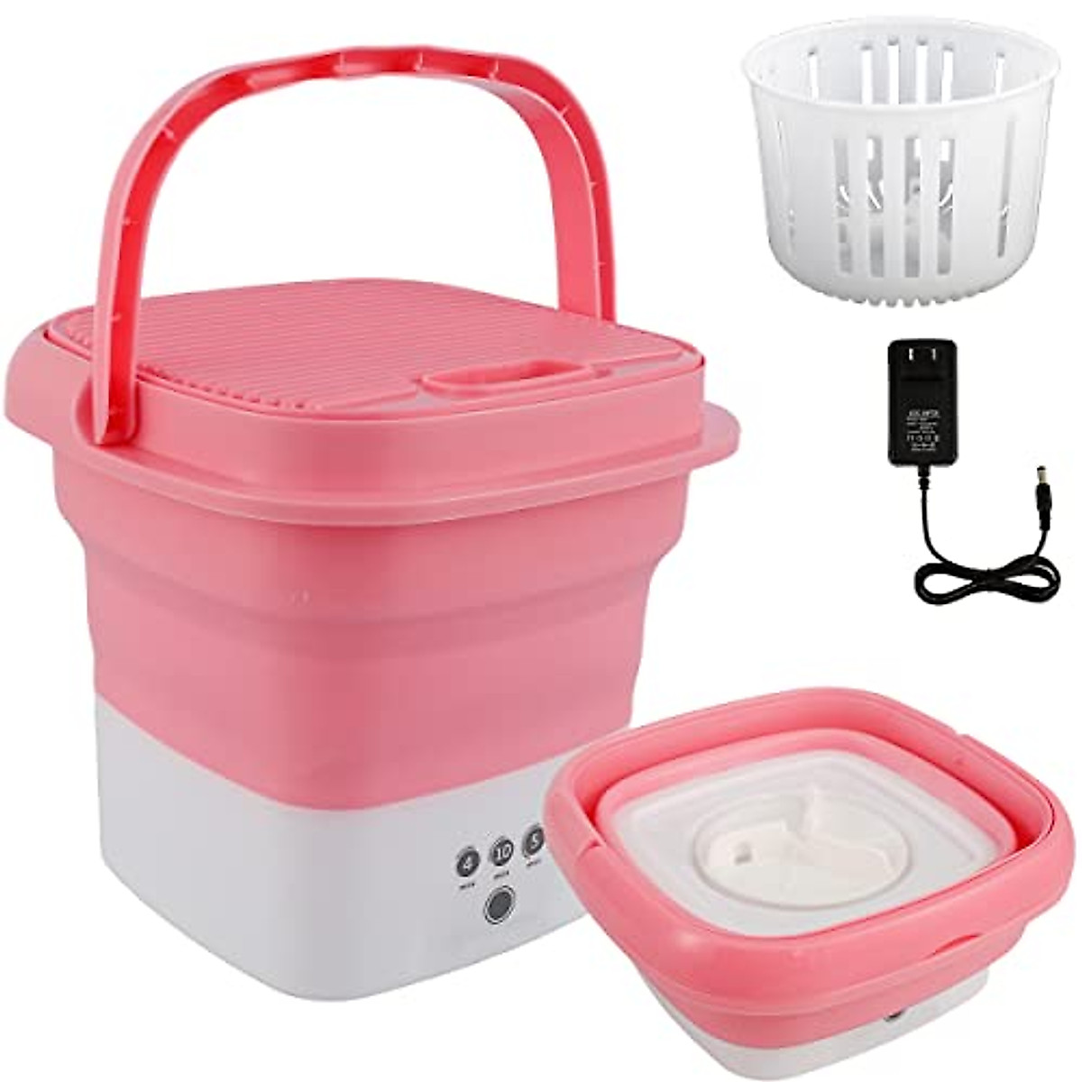 A2B Mini Portable Washing Machine Foldable Small Laundry Machine with Drain Basket Lightweight Washer Touch Screen and Timer Reusable Washing Machine for Baby Clothes Underwear Socks A2B