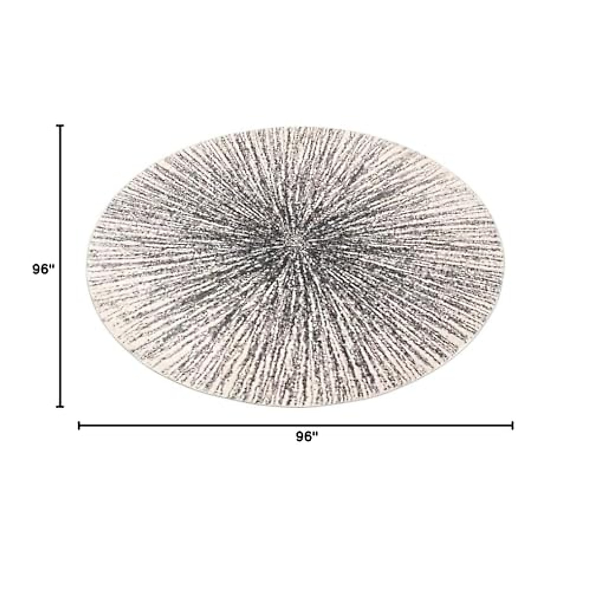 SAFAVIEH Evoke Collection Area Rug - 8' Round, Black & Ivory, Abstract Burst Design, Non-Shedding & Easy Care, Ideal for High Traffic Areas in Living Room, Bedroom (EVK228K)