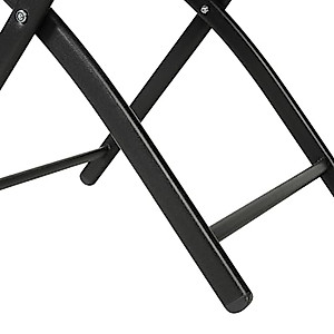 Flash Furniture Brazos Commercial Indoor-Outdoor Folding Chairs, Flex Comfort Backs/Seats, Metal Frames, Portable Lightweight Foldable Design, Set of 2, Black/Black