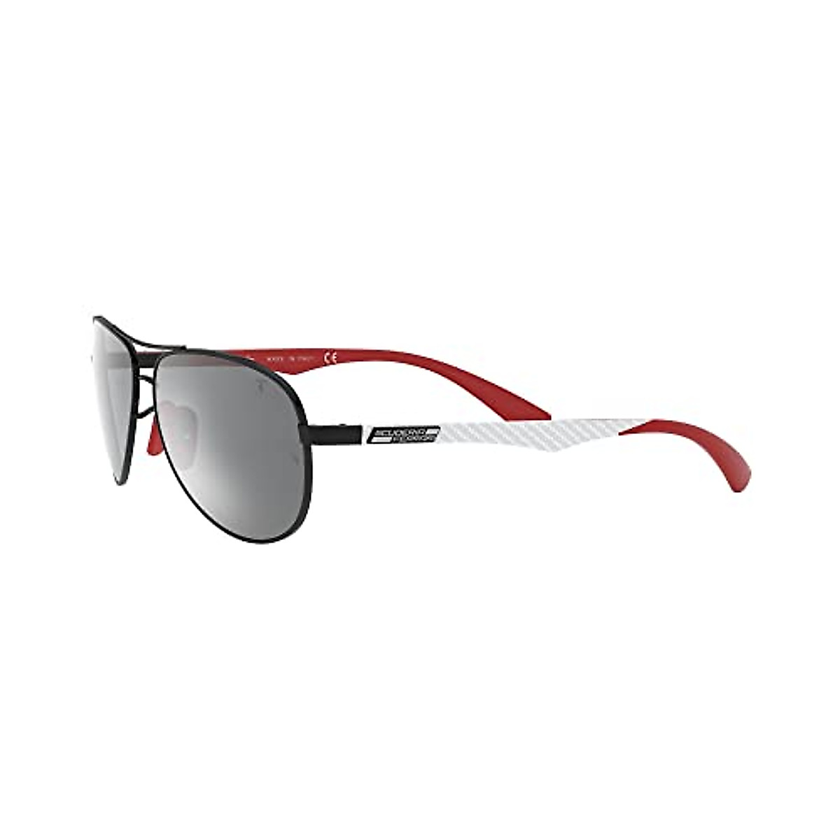 Ray-Ban RB8313M Scuderia Ferrari Collection Aviator Sunglasses, Black/Grey Mirrored Silver, 61 mm