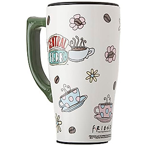 Spoontiques - Ceramic Travel Mugs - Central Perk Cup - Hot or Cold Beverages - Gift for Coffee Lovers