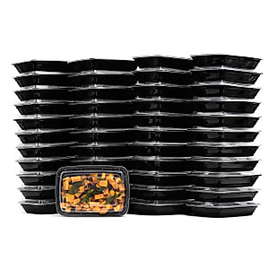 EcoQuality Meal Prep Containers with Cutlery [150 Pack] Single 1 Compartment Food Storage Lunch Box | Bento Box | BPA FREE| Freezer/Microwave/Dishwasher Safe – Airtight/Watertight/Stackable (32oz)