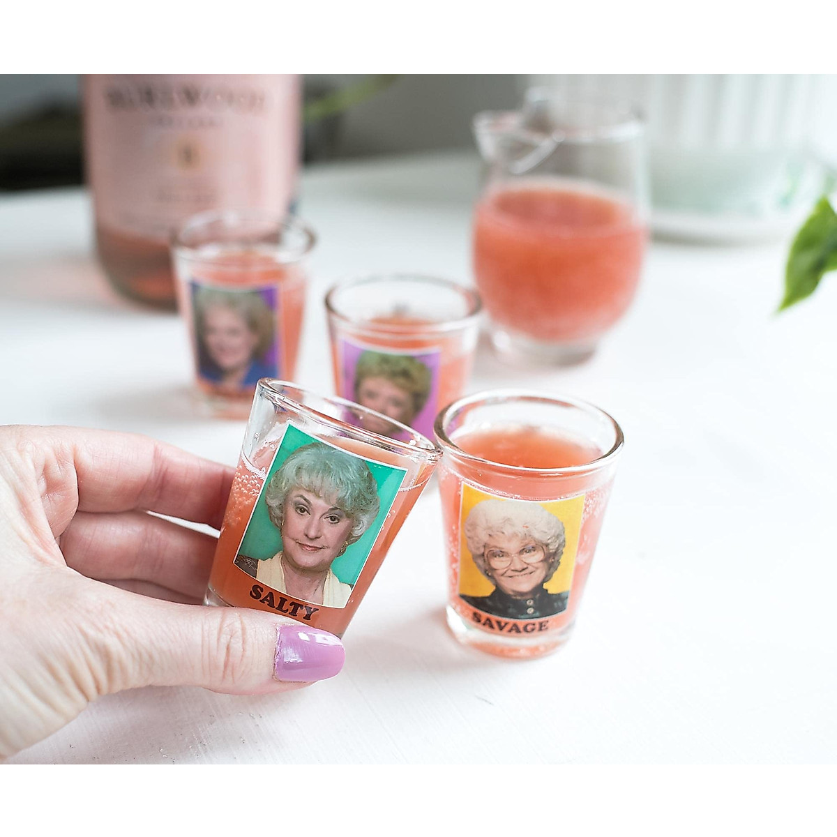 The Golden Girls "Thirsty Salty Extra Savage" 1.5-Ounce Mini Glasses | Set Of 4