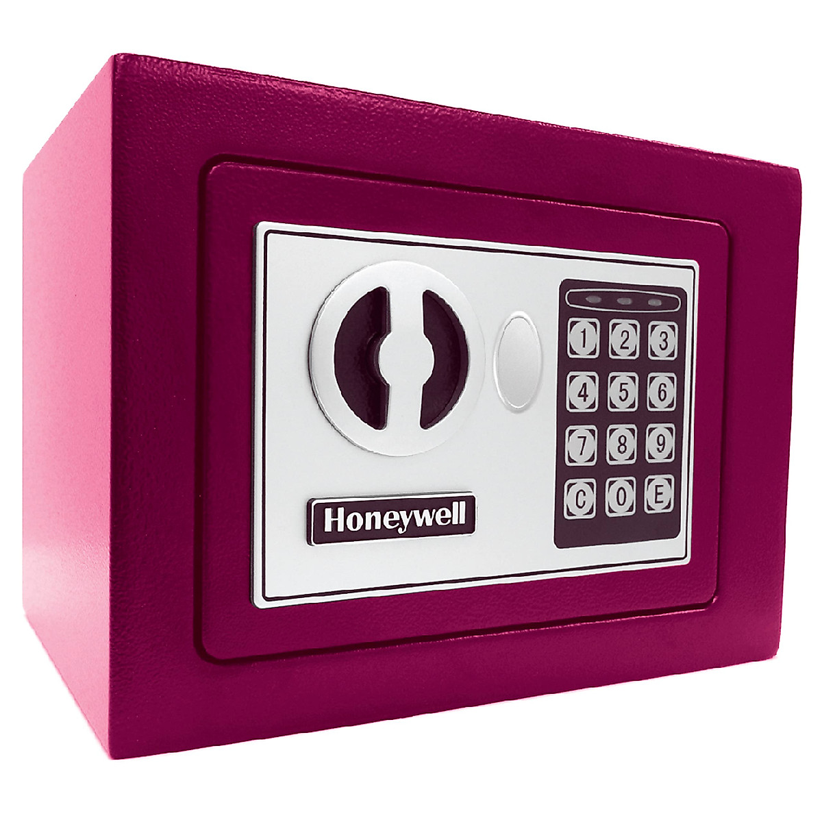 Honeywell Safes & Door Locks - Bolt Down Small Safe Box with Digital Lock for Home - Steel Security Electronic Lock Box - Cabinet & Door Design Safe with 2 Keys - 0.17-Cubic Feet - Pink - 5005P