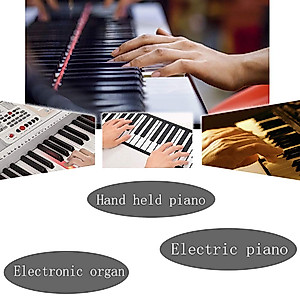 Piano Stickers for Keys, Yalloy Colorful Piano Keyboard Stickers for 88 61 54 49 Full Set Stickers Removable and Transparent, Leaves No Residue, Ideal for Piano Beginners Learning Piano or Keyboard