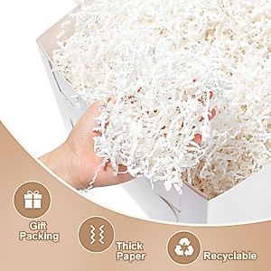 Wowxyz 1 LB Crinkle Cut Paper Shred White Crinkle Paper Shredded Paper for Gift Baskets - Gift Box Filler - Confetti Paper Shreds Stuffing for Birthday, Holiday Gift Packaging Wrapping