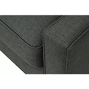 Iconic Home Chic Home Aberdeen Linen Tufted Down Mix Modern Contemporary Right Facing Sectional Sofa, Grey,