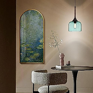 Dolaimi House 2 Pack 1 Light Indoor Hanging Kitchen Island 7.3" Green Glass Paper Rope Pendant Light Fixtures Oil Rubbed Bronze Finish Modern Farmhouse Dinning Room Living Room Over Sink