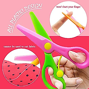 15 Pack Preschool Training Scissors,Plastic Toddler Safety Scissors,Kids Craft Scissor for Children Paper Cut,School Art Supplies