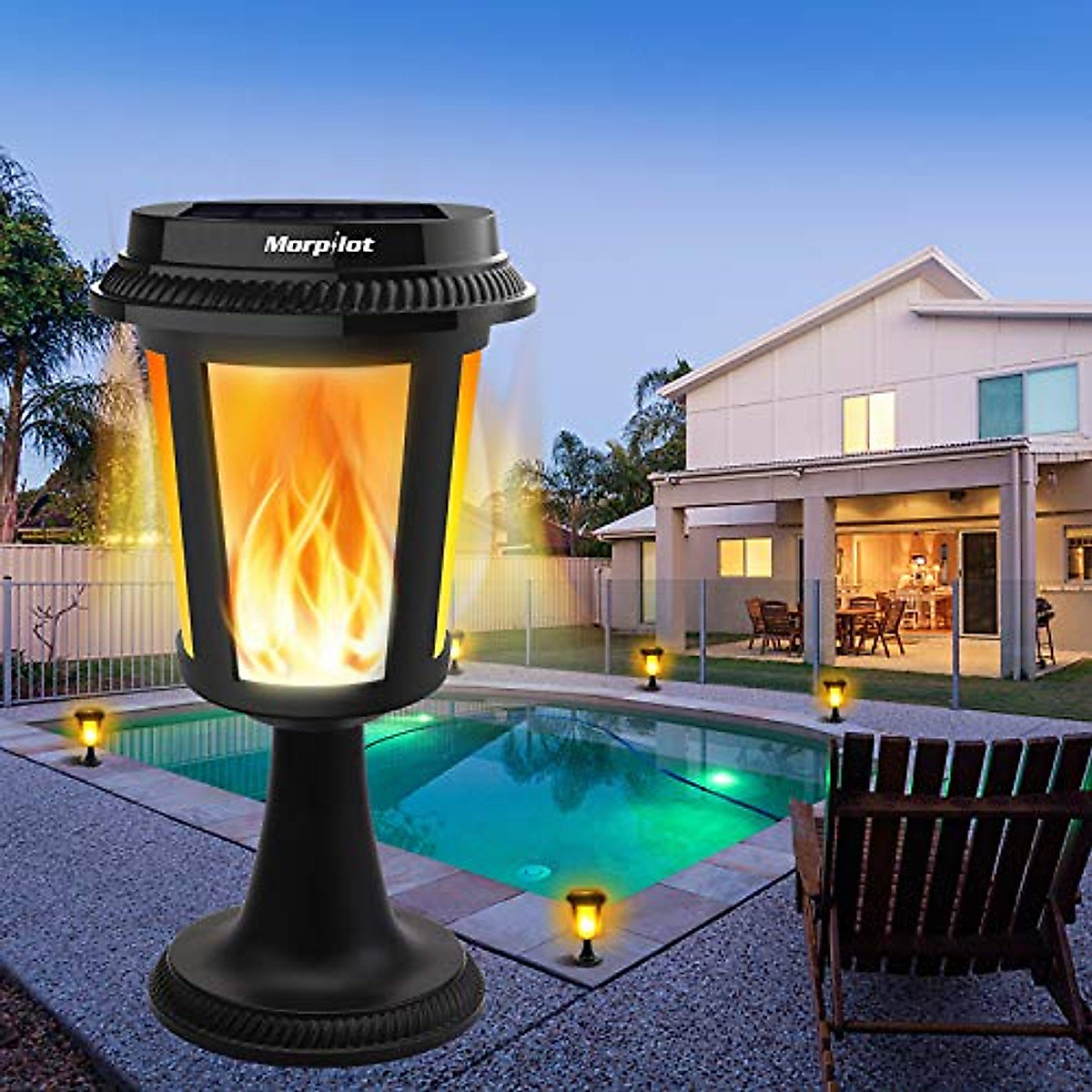 Keenstone Solar Lights, Waterproof Solar Torch Lights with Flickering Dancing Flame, 4 Lighting Effects Auto On/Off Outdoor Decorative Lighting for Holiday Party Pool Yard Decor Christmas Gift 2 Pack