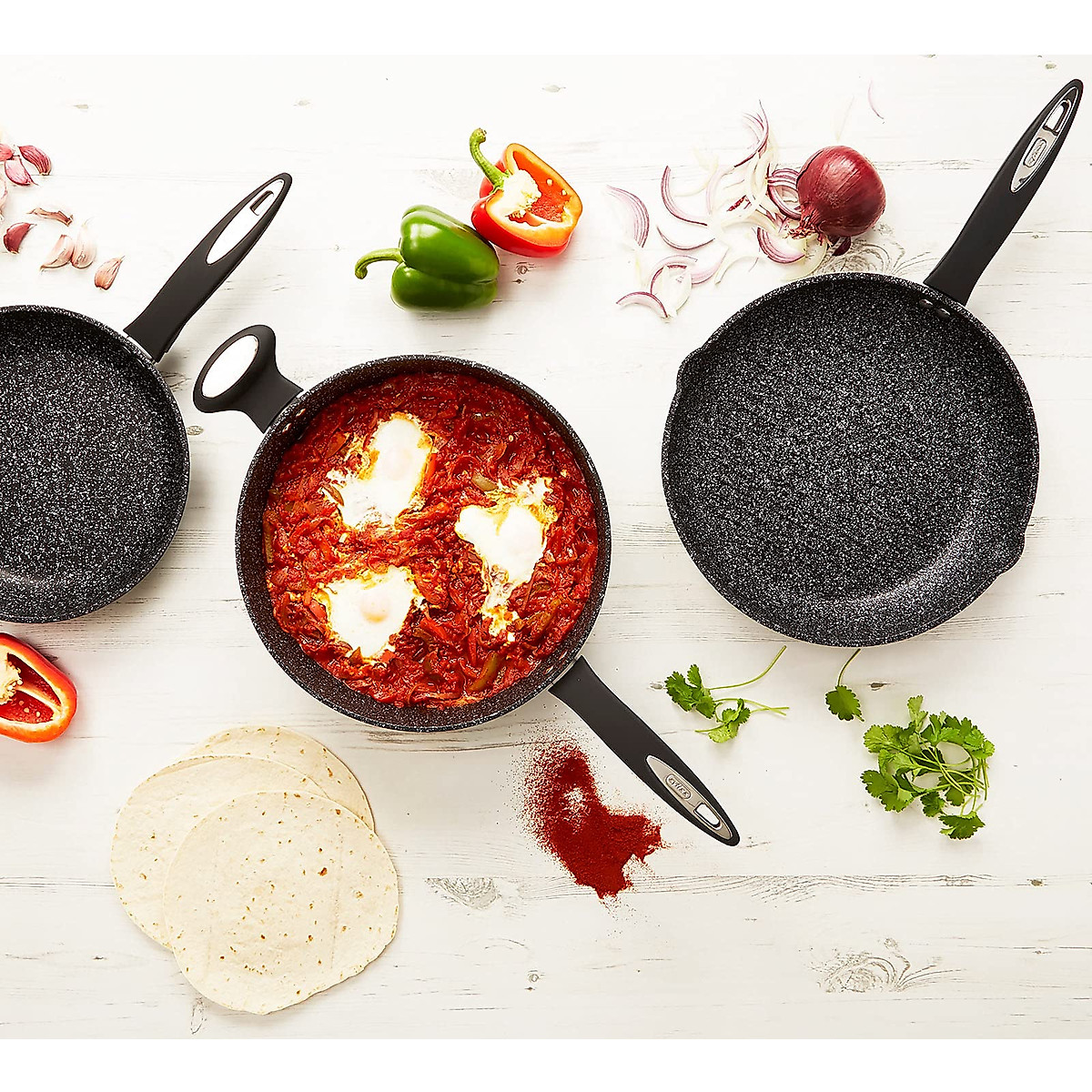 Zyliss Cook Non-Stick Frying Pan, Aluminium, Black, 46.9 x 28.9 x 6.8 cm