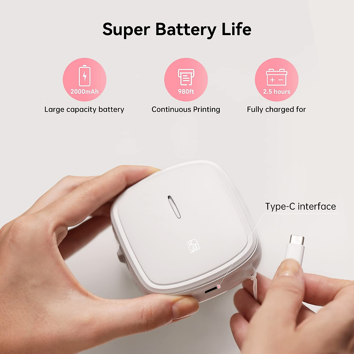 Label Makers Machine with Tape Built-in Cutter Portable Bluetooth Handheld Sticker Printer for Home Office Organization iOS Android Multiple Templates Fonts Icon Mini Inkless Labeler USB Rechargeable