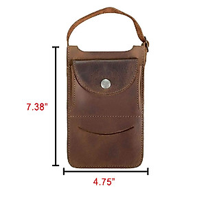 Hide & Drink, Leather Hanging Phone Bag, Wallet Pouch, Card Organizer, Commuting Essentials, Everyday Accessories, Handmade Includes 101 Year Warranty :: Bourbon Brown