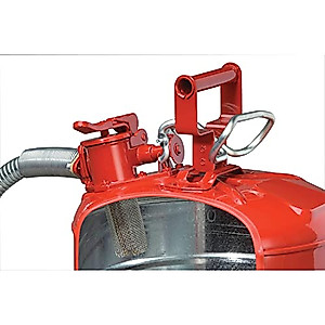 Justrite AccuFlow 7250220 Type II Galvanized Steel Safety Can with 5/8" Flexible Spout, 5 Gallon Capacity, Yellow