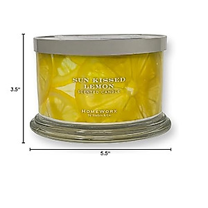 Homeworx HomeWorx by Harry Slatkin 4 Wick Candle, 18 oz, Sun Kissed Lemon, White