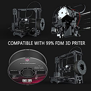 1Kg PLA Black Filament 3D Printer Filament/Consumables,PLA Filament 1.75mm,Dimensional Accuracy+/- 0.02 mm,1 kg(2.2lbs)/Spool (1pack)