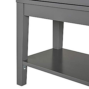 HOMCOM Coffee Bar Cabinet, Modern Sideboard Buffet Cabinet, Kitchen Cabinet with 2 Glass Doors, Adjustable Inner Shelving and Bottom Shelf, Grey