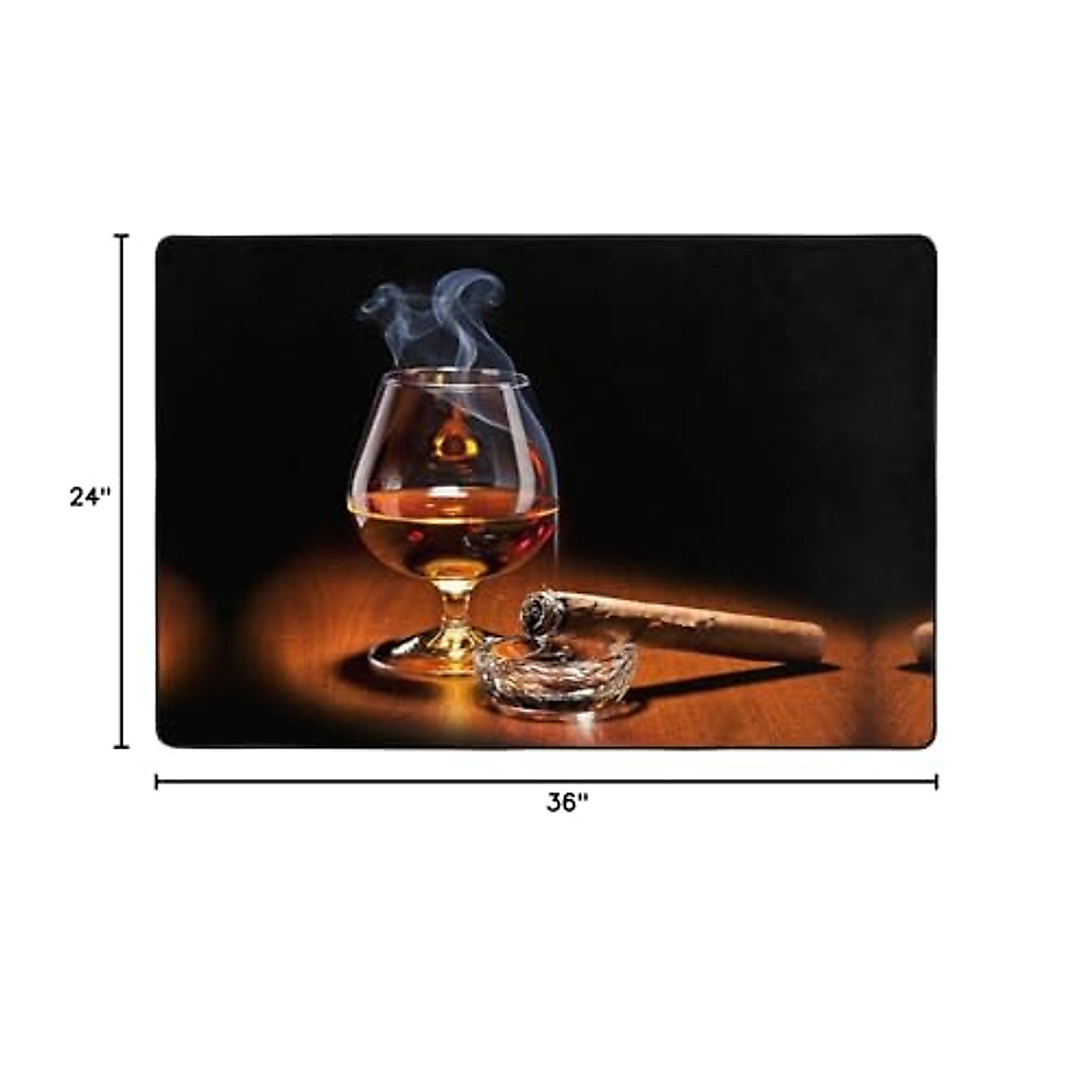Cigar and Whiskey Area Carpet,Soft Rug Mat Cozy Short Pile Bath Carpet for Farmhouse Office Home Decor Carpet