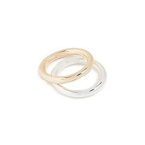 SHASHI Women's Remix Ring Set, Gold/Silver, 6