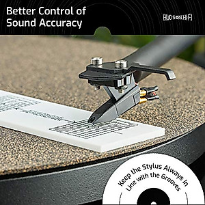 Turntable Phonograph LP Phono Cartridge Stylus Alignment Protractor Tool–High Contrast (VTA Sold Separately)