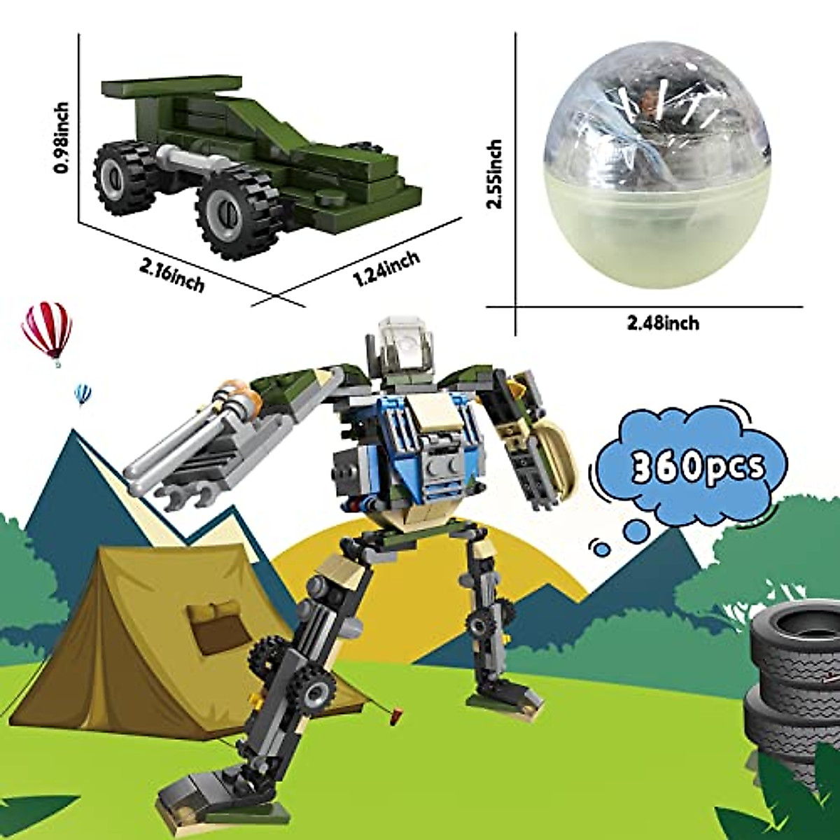 JMBricklayer Party Favors for Kids, 12 in 1 Robot Building Block Sets for Party Favors Goodie Bags Fillers Stocking Stuffers, Birthday Gifts,Classroom Prize Supplies