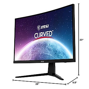 MSI G2422C, 24" Curved Gaming Monitor, 1920 x 1080 (FHD), VA, 1 ms, 170 Hz, FreeSync Premium, HDMI, DP Port, Tilt