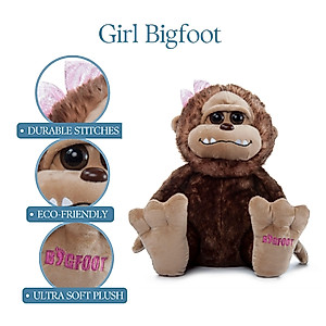 The Petting Zoo Bigfoot Girl Stuffed Animal Plushie, Gifts for Kids, Wild Onez Wildlife Animals, Bigfoot Ape Plush Toy 12 inches