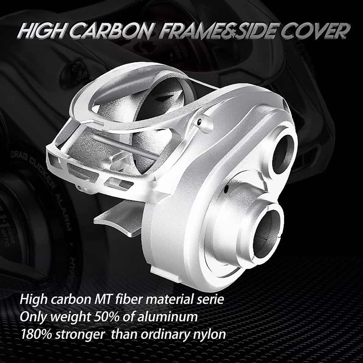 DOVIELLO HICC50 136g/4.8oz Ultralight Baitcaster Reels BFS Reel Baitcasting Fishing Reel 7.1 Gear Ratio 11+1BB 4KG/8.8LB Drag Power Baitcaster Full Carbon High Compact