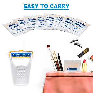 50Pcs Portable Disposable Razors, Skin Blade Razors, Individually Packaged Dry/Wet with Protection Cap, Stainless Steel Single Blade Hair Removal Prep Blade Razors for Women Men for Home&Summer Travel