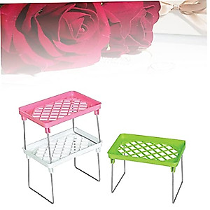 NUSITOU 3pcs Storage Sundries Shelf Simple Tall for Shelfs Book Holders Tableware Home Practical Foldable Racks Extra Multifunctional Organizers Kitchen Household Office