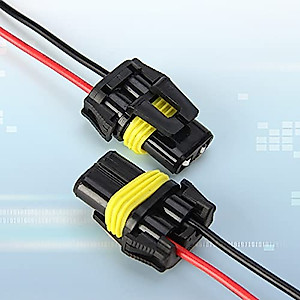 Miytsya 2 PCS H11 Socket Female Wire Harness Connector for Fog Light High Low Beam Bulb Replace H11 Female Wiring Adaptor (Black)