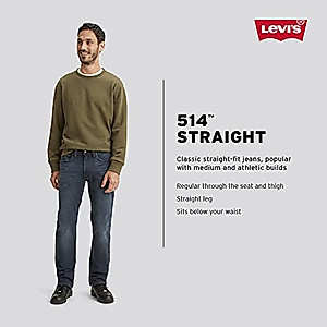 Levi's Men's 514 Straight Fit Jeans, Chinchilla-Soft Washed Twill, 34W x 32L