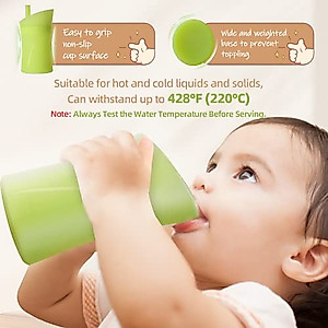 LuQiBabe Silicone Training Cup with Straw Lid | Sippy Cups | Toddler Cup with Straw - Microwave & Freezer Safe BPA Free Food-Grade Silicone Babies Water Drinking Cup (5 oz)
