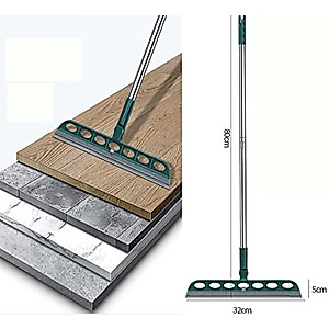 Magic Broom Sweeping Brush Multifunction Magic Broom Sweeper, Squeeze Silicone Broom Sweeping, Detachable Floor Squeegee Glass Wiper for Bathroom Window Bathroom Kitchen Tile Cleaning (Grey)