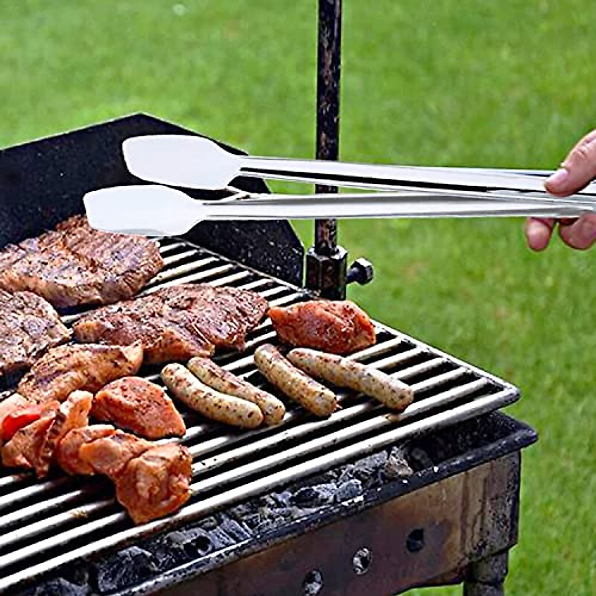Stainless Steel Tongs 14 Inch Extra Long Kitchen Tongs, Metal Grill Tongs for Cooking, Grilling, Barbecue/BBQ, Buffet, Toaster