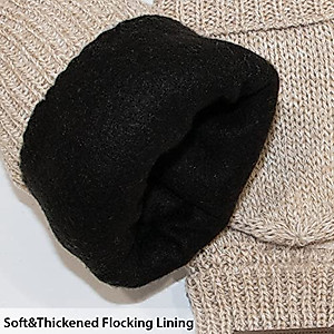 ViGrace Winter Knitted Convertible Fingerless Gloves Wool Mittens Warm Mitten Glove for Women and Men