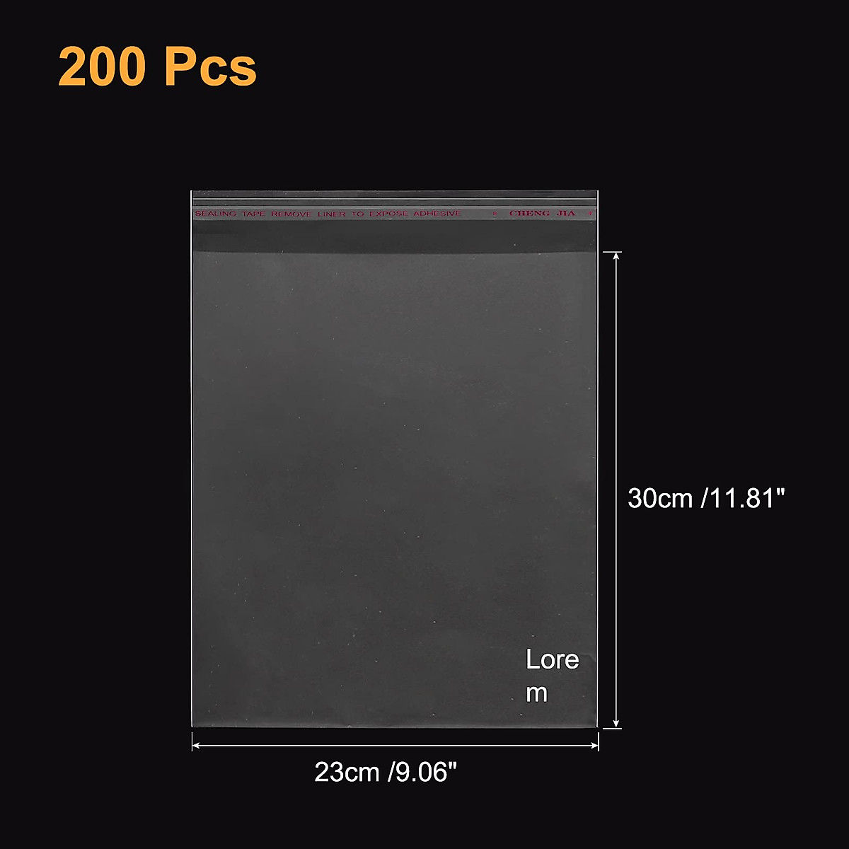 uxcell 200Pcs Clear Cello Bags, 9" x 12" Plastic Self Sealing OPP Cello Treat Bags Cello Poly Bags for Packing Cookies Candy Jewelry Gifts, Clear