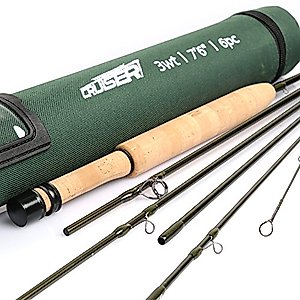 Maxcatch Cruiser Travel Fly Fishing Rod; 2/3/4wt 6 Piece, IM10 Carbon Blank, AA Grade Reel Seat (8'0'' 4 Weight 6sec)