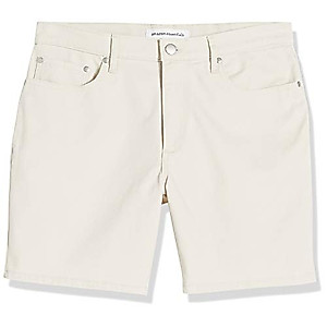 Amazon Essentials Men's Slim-Fit 7" Inseam Stretch 5-Pocket Short, Stone, 36
