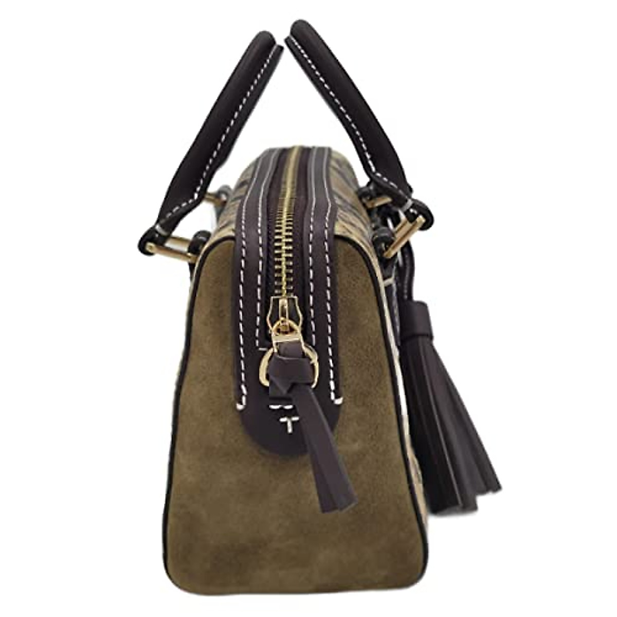 Tory Burch 139405 Thea Exotic Sand Drift Snake Skin Brown With Gold Hardware Women's Mini Web Satchel Bag