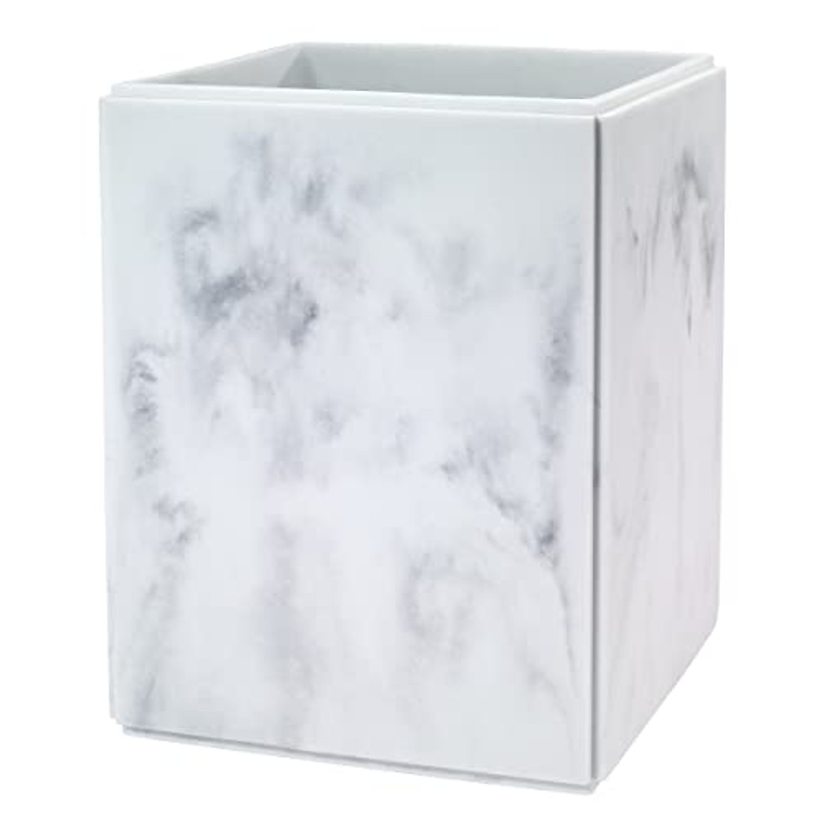 Avanti Linens - Wastebasket, Decorative Trash Can, Marble Inspired Bathroom Decor (Catania Collection)